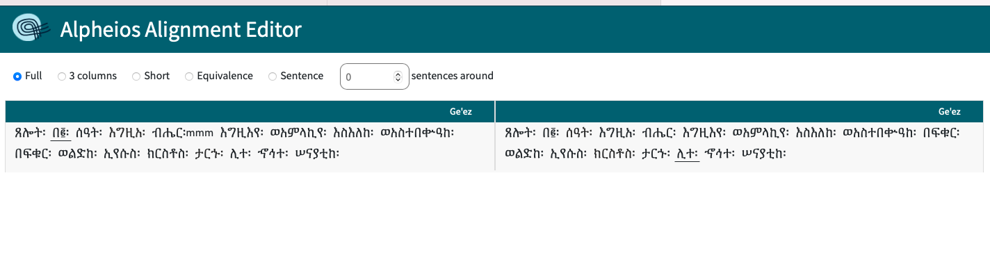 Standard theme: can't see aligned tokens in all views except for 3 columns in HTML output ...