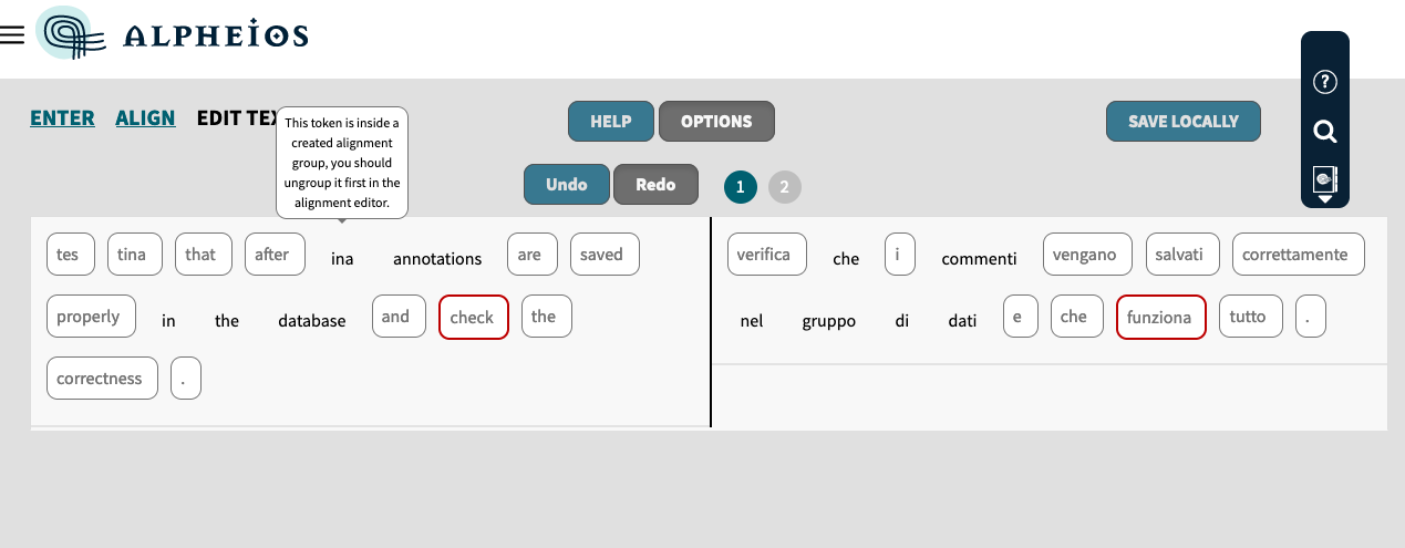 Undo An Alignment Group · Issue 590 · Alpheios Projectalignment Editor New · Github 