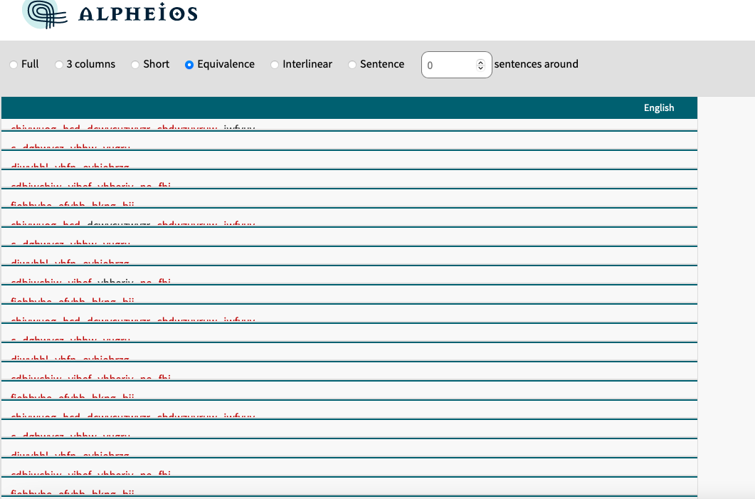 HTML output with singleline text in short, equivalence or sentence view · Issue #649 · alpheios ...