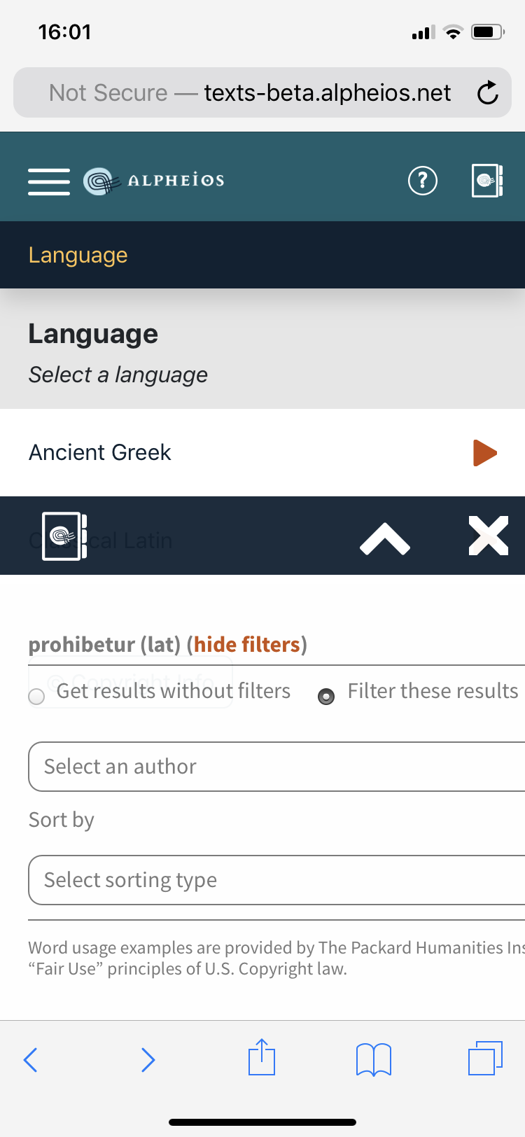 scrolling oddities in word usage examples on mobile · Issue #573 · alpheios-project/components ...