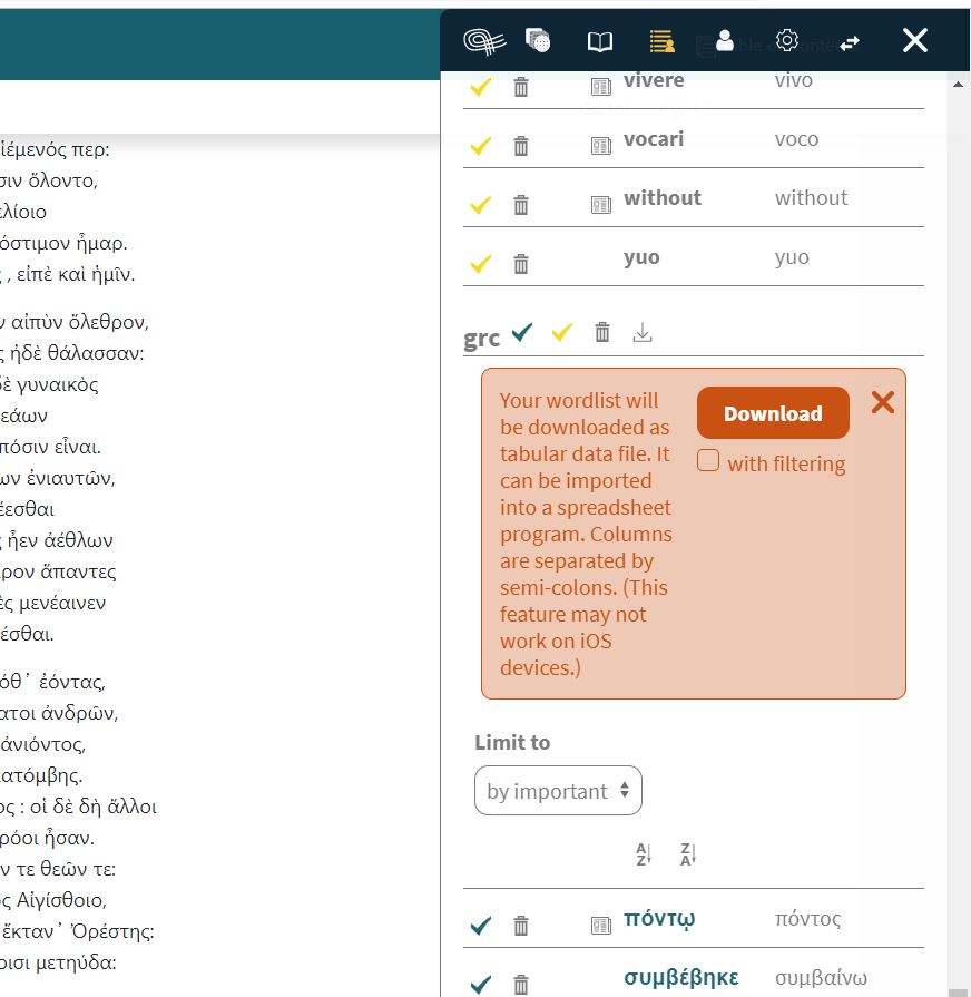 Filters are not applied when downloading wordlist file · Issue #728 · alpheios-project ...