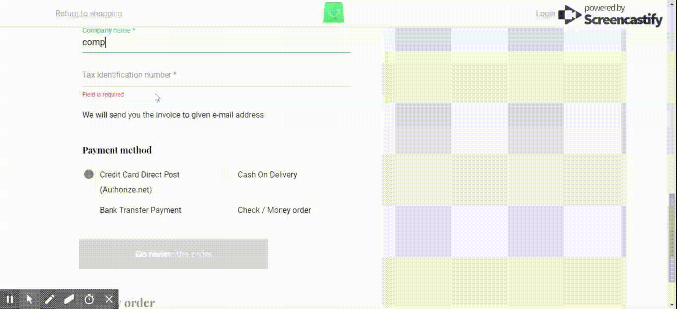 Validation of fields 'company name' and 'tax' in checkout doesn't work correctly · Issue #2741 ...