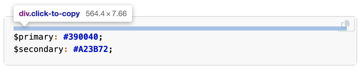 Click-to-copy button adds extra vertical space to top of code-block · Issue #1548 · google/docsy ...