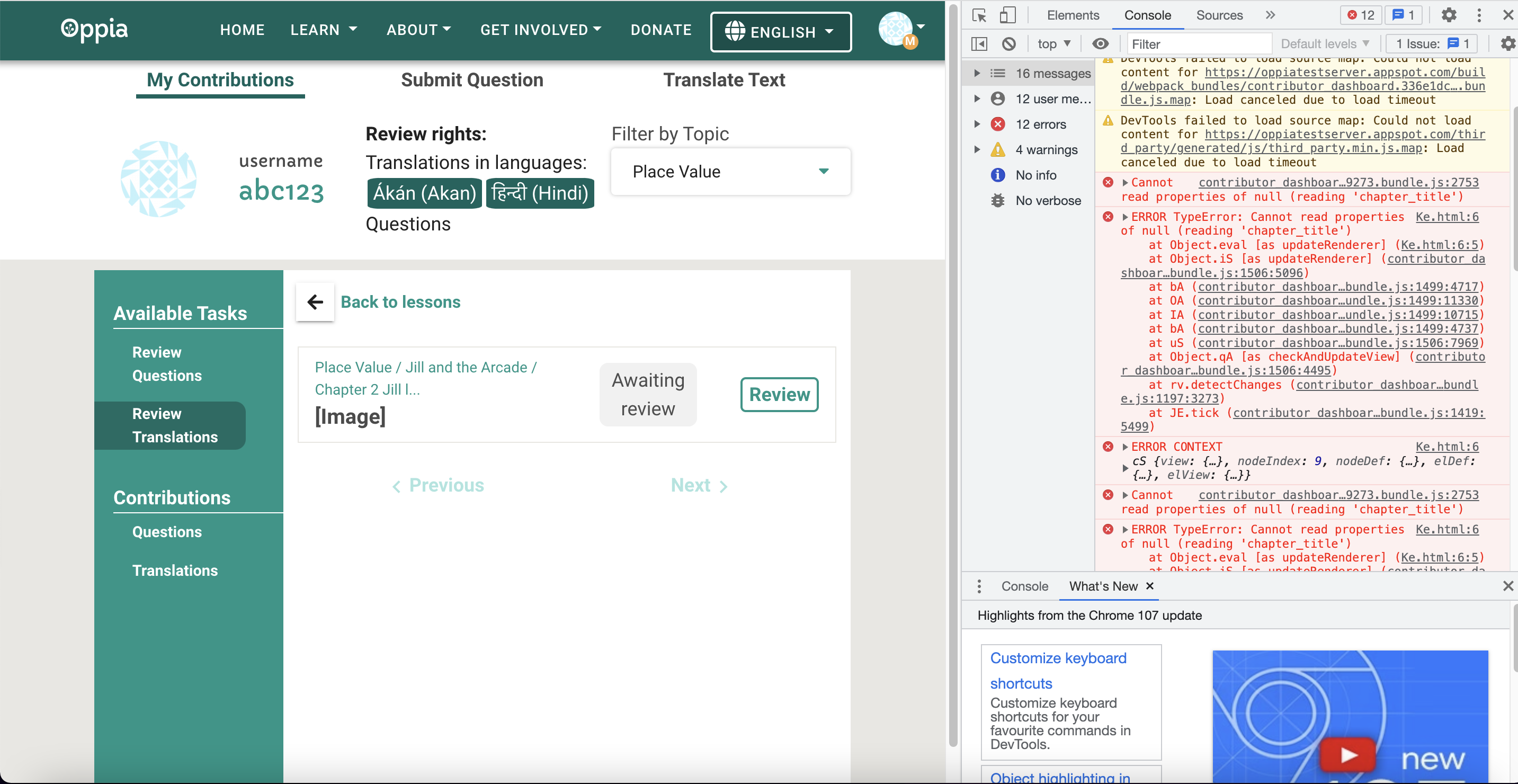 [BUG]: Accepting some translation suggestions gives console errors. · Issue #16599 · oppia/oppia ...