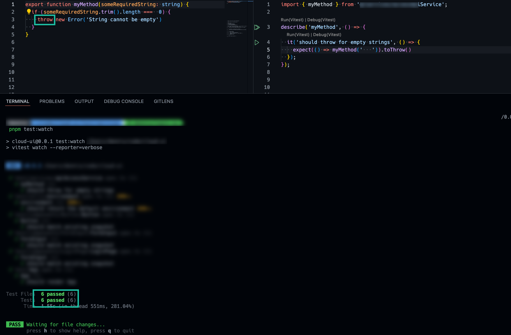  throw From An async Method Exits vitest Watch Vitest dev vitest