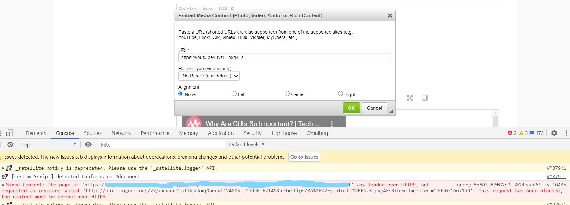 ckEditor.js plugin oEmbed - giving error while converting Youtube short-url to long-url · Issue ...