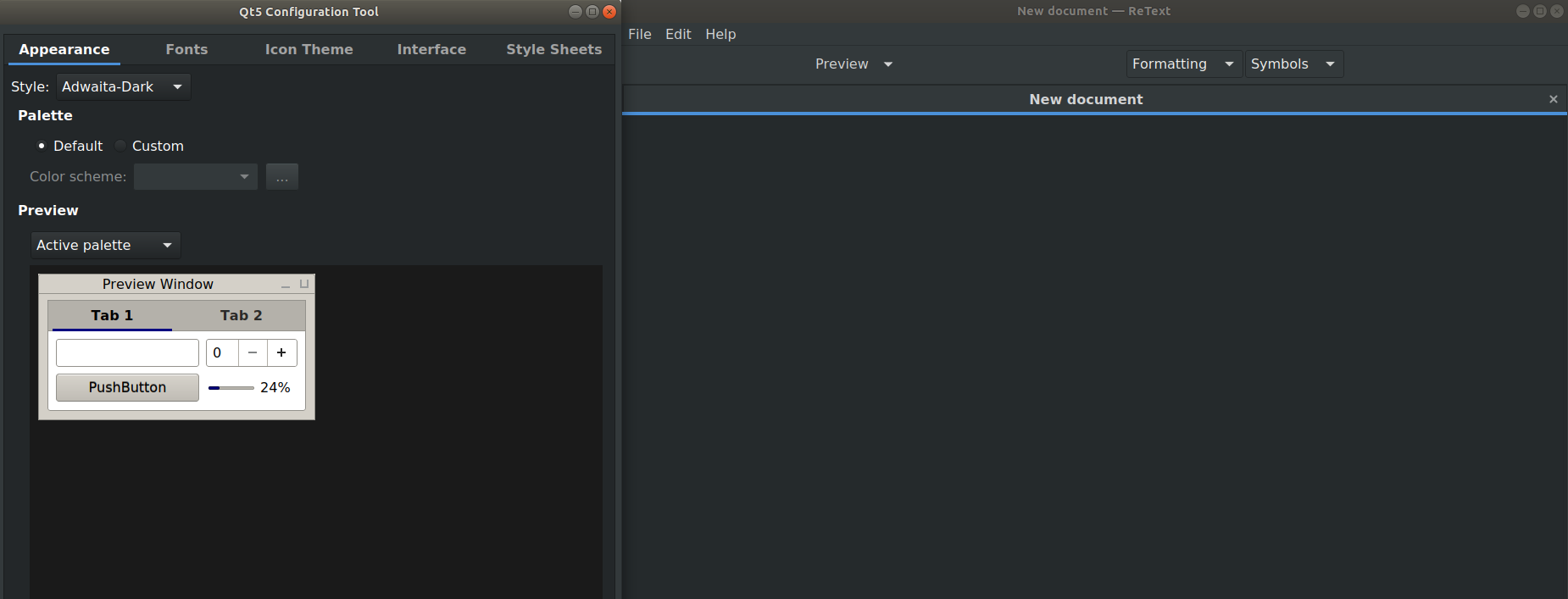 Using Adwaita-Dark theme via QT5 tool results in navigation display problems · Issue #546 ...