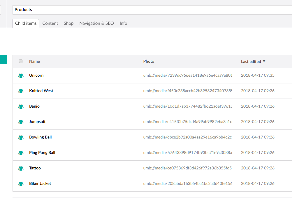 Mini list view in content picker uses fixed sort order / field instead of sort options from ...