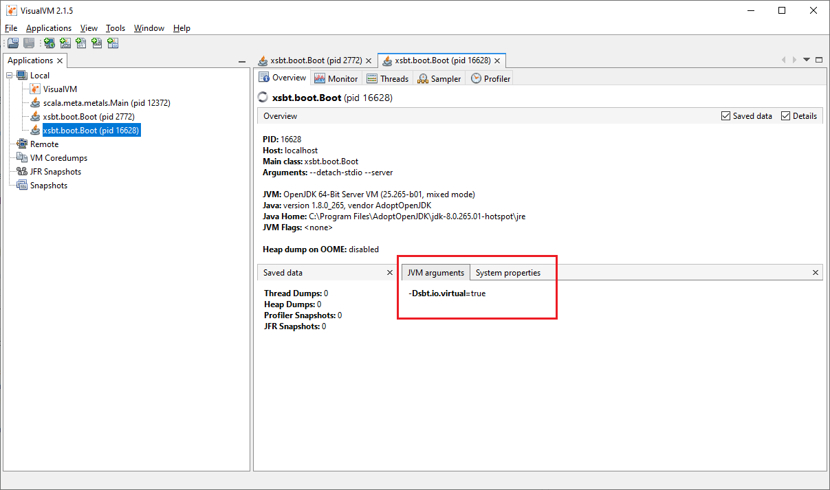 Memory settings in .jvmopts is not picked up by the SBT process when using SBT as build server ...