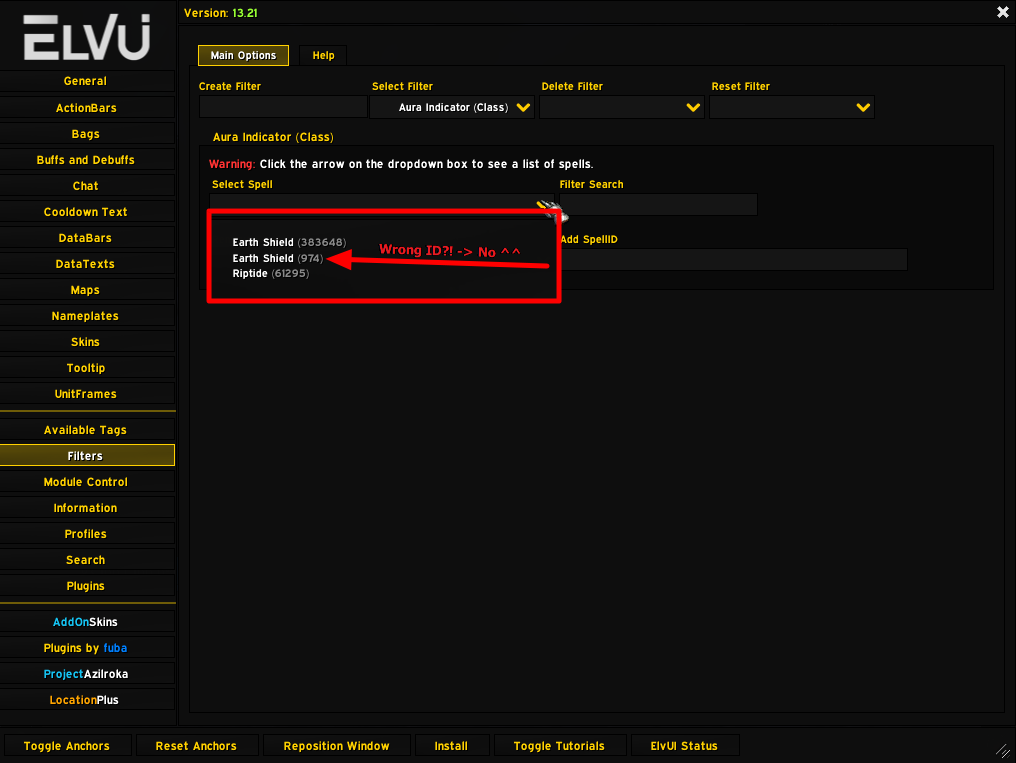 [Retail Bug Report] Resto Shaman's Earth Shield is not visible when "added" to Filters · Issue ...