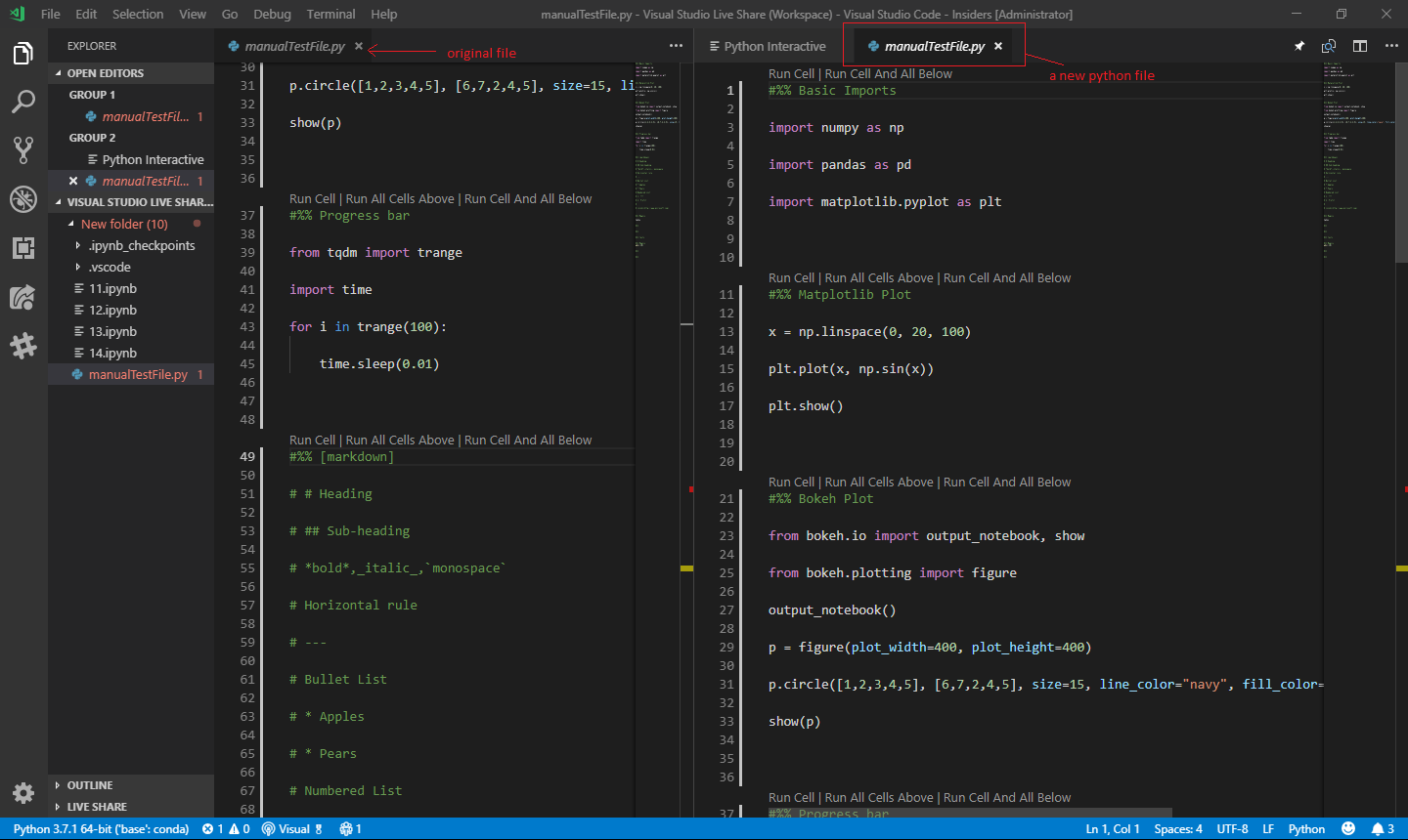 A New Py File Will Be Opened When Clicking Go To Code In Python Interactive On The Guest 