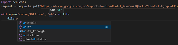 No Intellisense For File Write · Issue 997 · Microsoft Python Language Server · Github