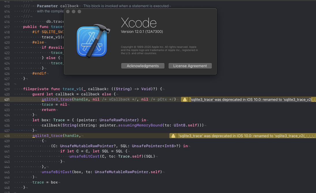 Fix Sqlite3 Trace Is Deprecated Warning · Issue 627 · Stephencelis Sqlite Swift · Github