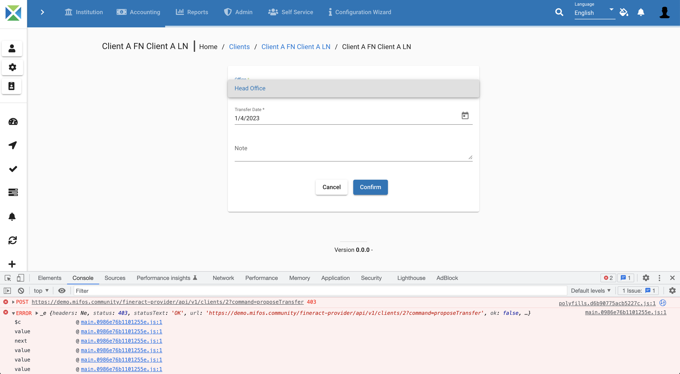 No way to refresh on Transfer Client: Office field if office created in another tab/window ...