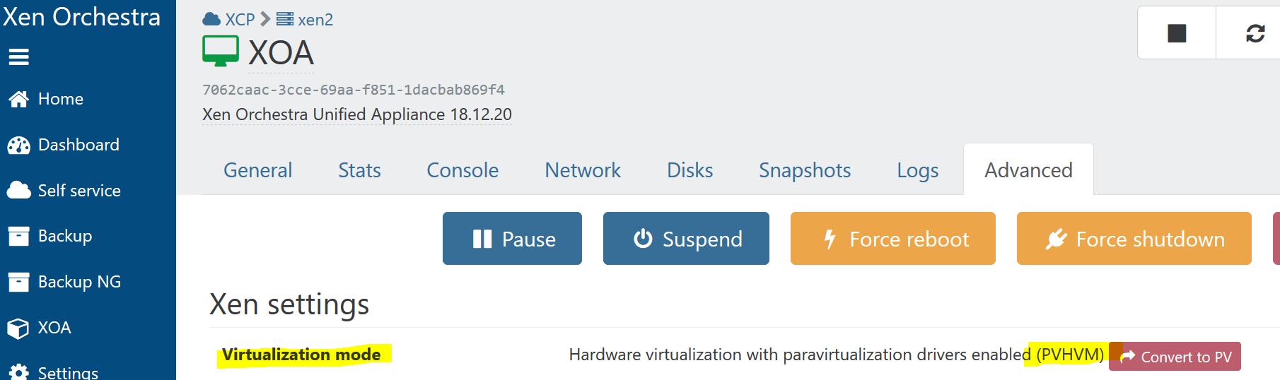 Virtualization mode in Center and XOA differ · Issue #148 · xcp-ng/xenadmin · GitHub