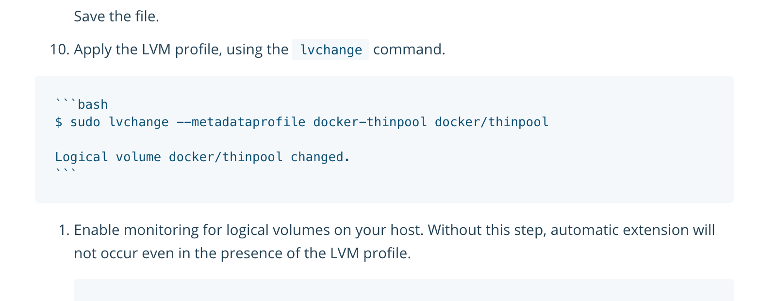 Formatting errors and important devicemapper instructions missing · Issue #3595 · docker/docs ...