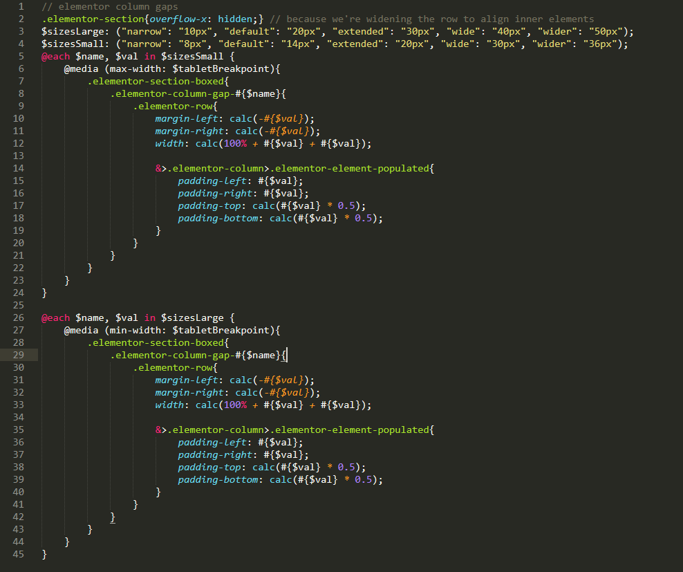 Different section columns gap causing different outer line of the elements · Issue #13003 ...