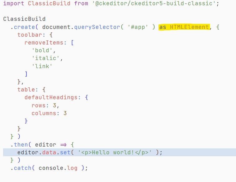 Improve typing of the `Editor.create` method · Issue #13740 · ckeditor/ckeditor5 · GitHub