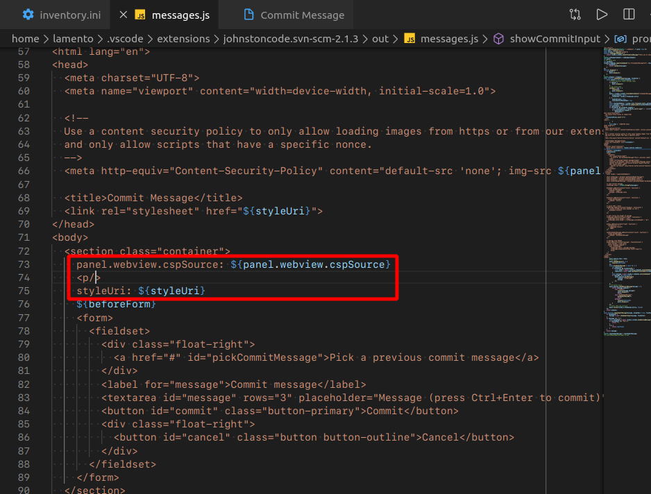 Visual style for "Commit Selected" broken somehow · Issue #749 · JohnstonCode/svn-scm · GitHub