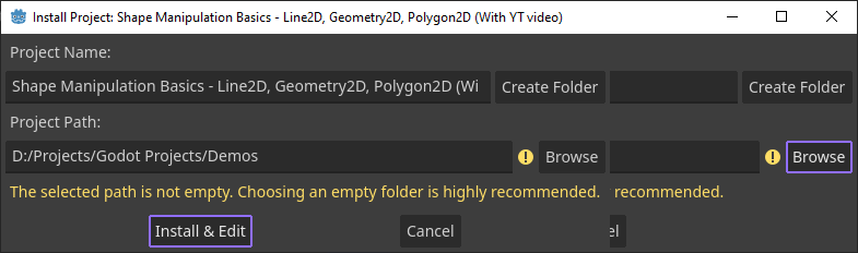 Install Project popup's child controls reset their layout after changing project path, but the ...