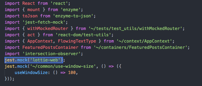 Error when use lottie-web and run test reactjs with Jest. · Issue #2133 ...