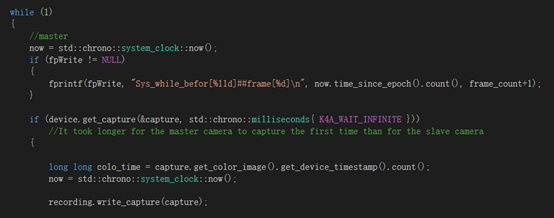 The master camera acquires the image later than the slave camera ...