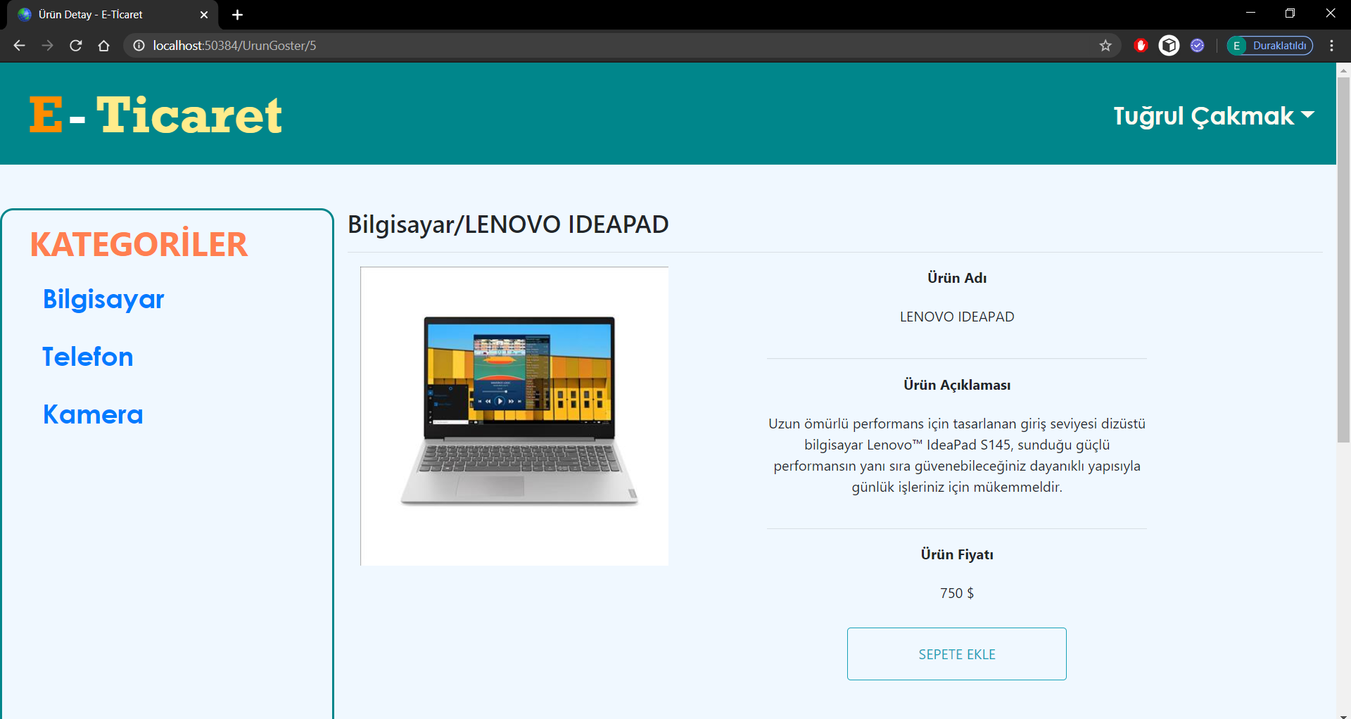 GitHub - emresahin9/E-Ticaret