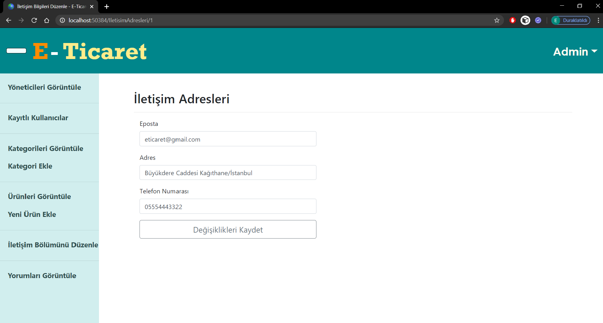 GitHub - emresahin9/E-Ticaret