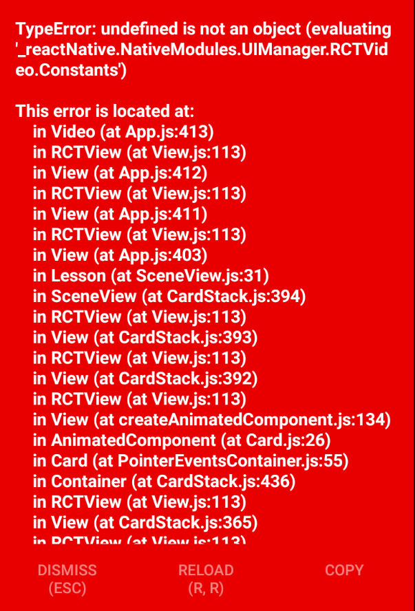 undefined is not an object (evaluating _reactNative.NativeModules.UIManager.RCTVideo.Constants ...