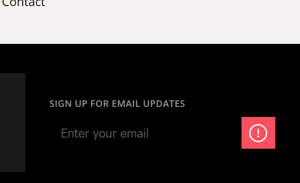 Send button from email updates subscription is blocked after entering a ...