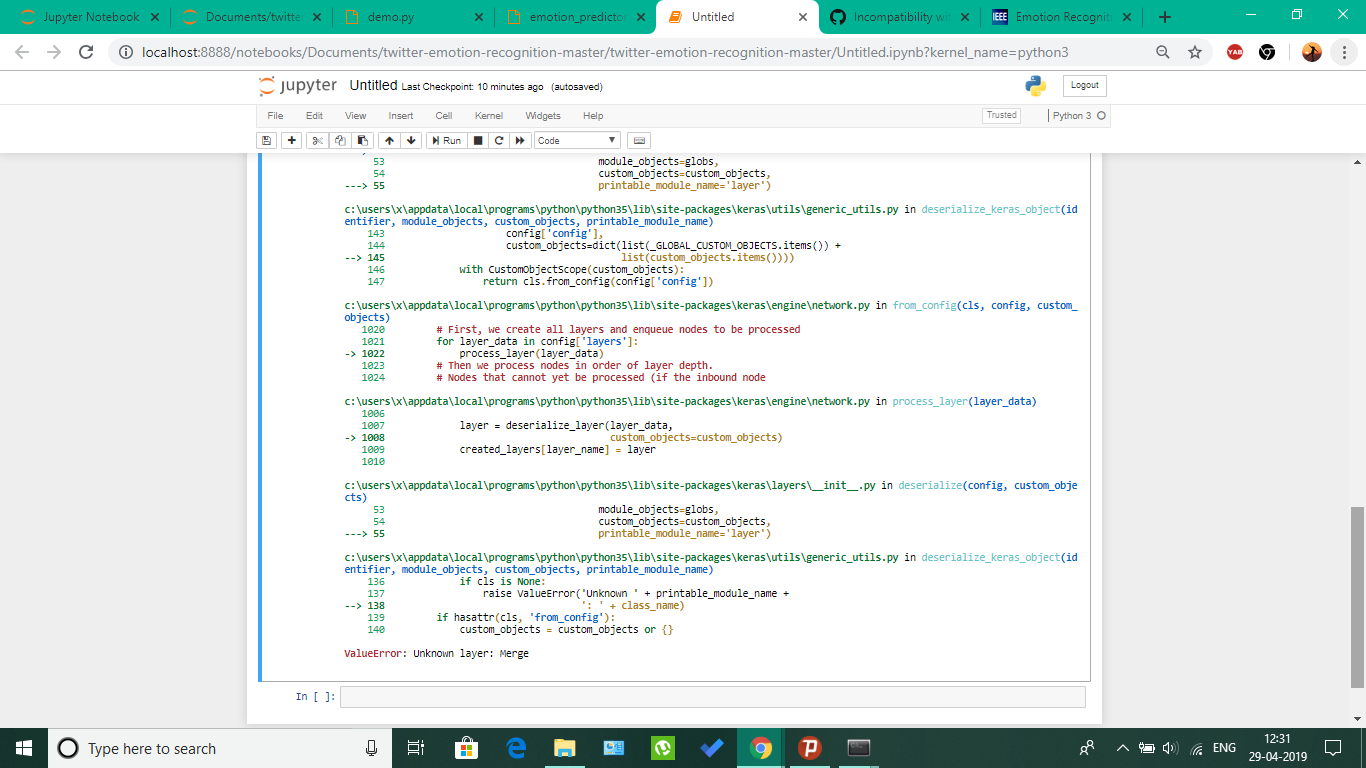 Incompatibility With New Keras · Issue 6 · Nikicctwitter Emotion Recognition · Github