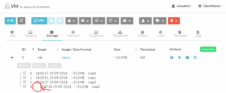 Active disk snapshot is missing arrow in Sunstone · Issue #2439 · OpenNebula/one · GitHub