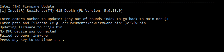 Cannot update firmware on D415 · Issue #3858 · IntelRealSense/librealsense · GitHub
