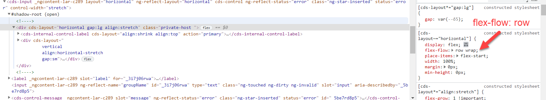 cds: long message in cds-control-message switches form layout to ...