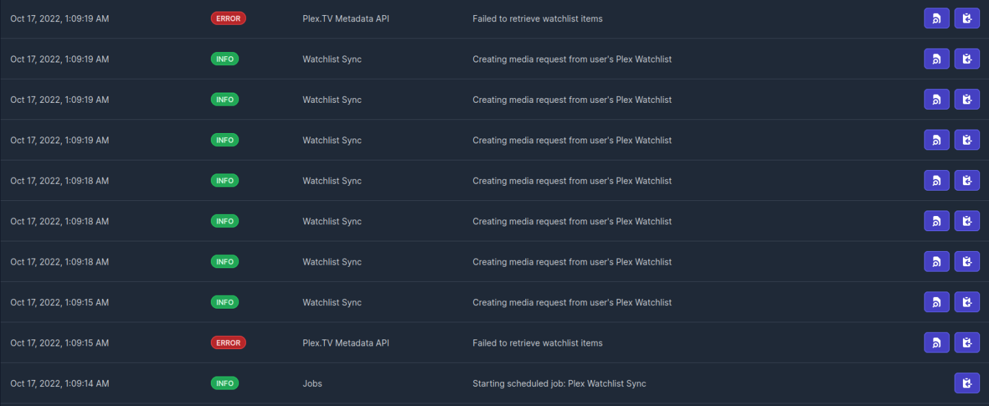 Most Overseerr users watchlist not showing up and is unaccessable in Overseerr and returns an ...