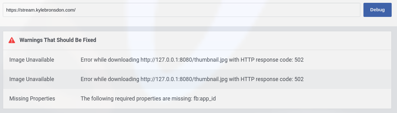 Kyle's opengraph tags point to localhost · Issue #964 · owncast/owncast · GitHub