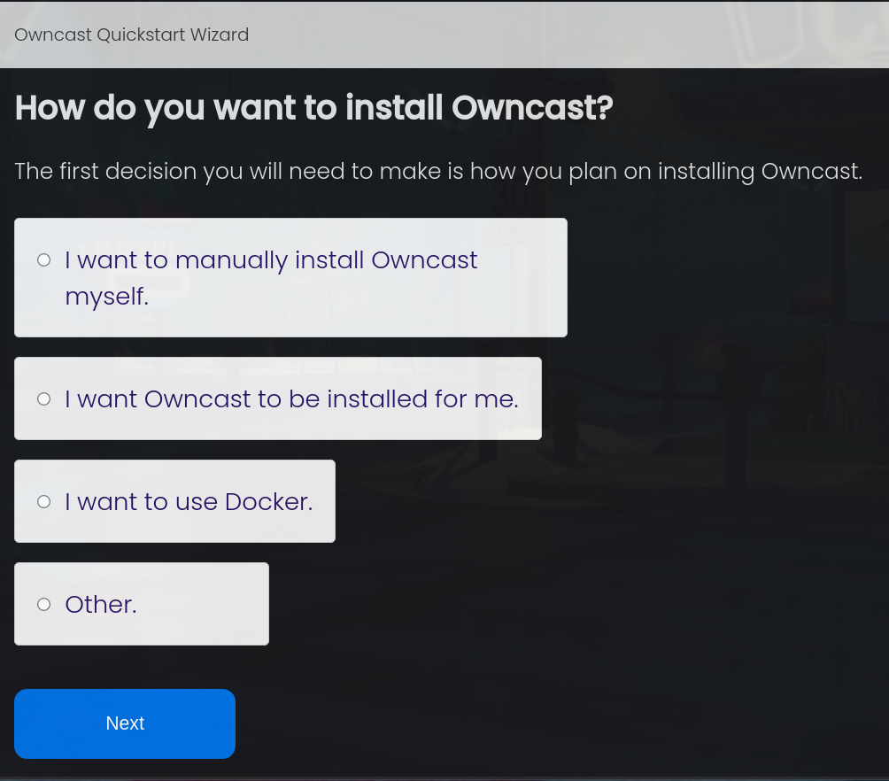 Wizard style Quickstart · Issue #1338 · owncast/owncast · GitHub