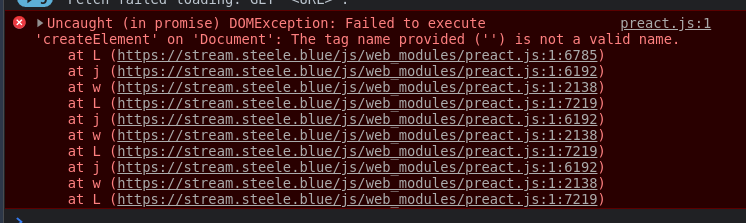 Changing name throwing Javascript error · Issue #1537 · owncast/owncast · GitHub