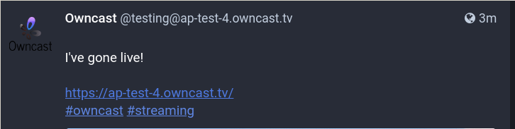 Fix the formatting of "Go Live" messages · Issue #1645 · owncast/owncast · GitHub