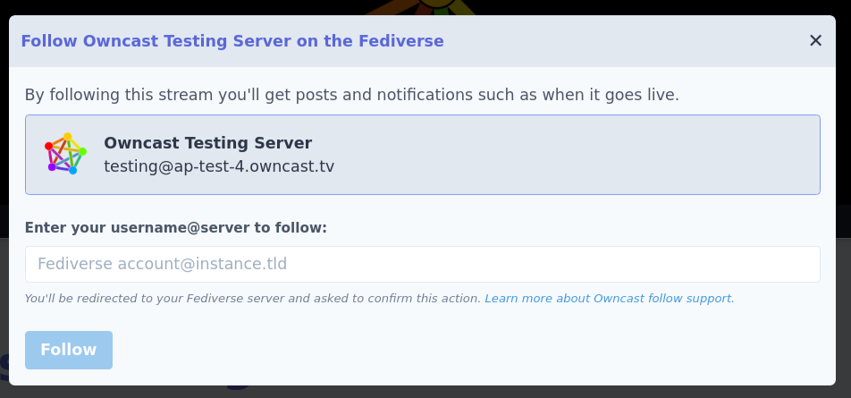 Add second button to follow modal to have people join the Fediverse · Issue #1651 · owncast ...