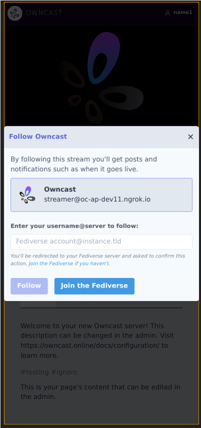 Modal is too small on mobile · Issue #1669 · owncast/owncast · GitHub