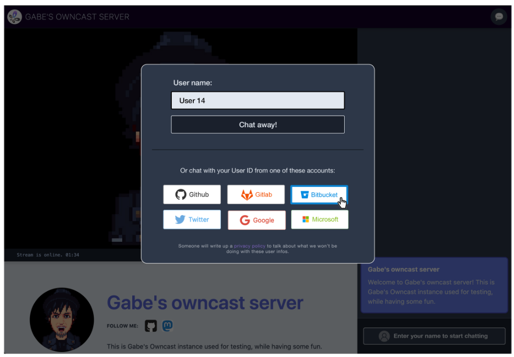 Initial chat auth UI to support IndieAuth · Issue #1273 · owncast/owncast · GitHub