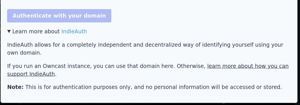 Initial chat auth UI to support IndieAuth · Issue #1273 · owncast/owncast · GitHub