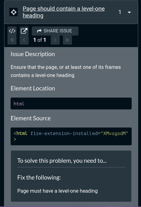Accessibility: Page should contain a level-one heading · Issue #2446 ...