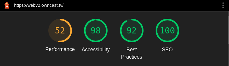 Lighthouse Performance · Issue #2167 · owncast/owncast · GitHub