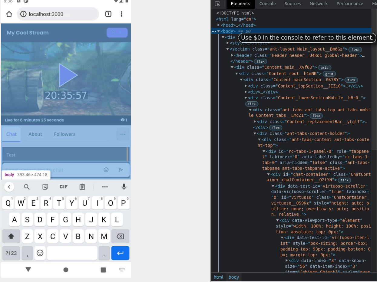 Android: Page doesn't scroll when keyboard is displayed · Issue #2595 · owncast/owncast · GitHub