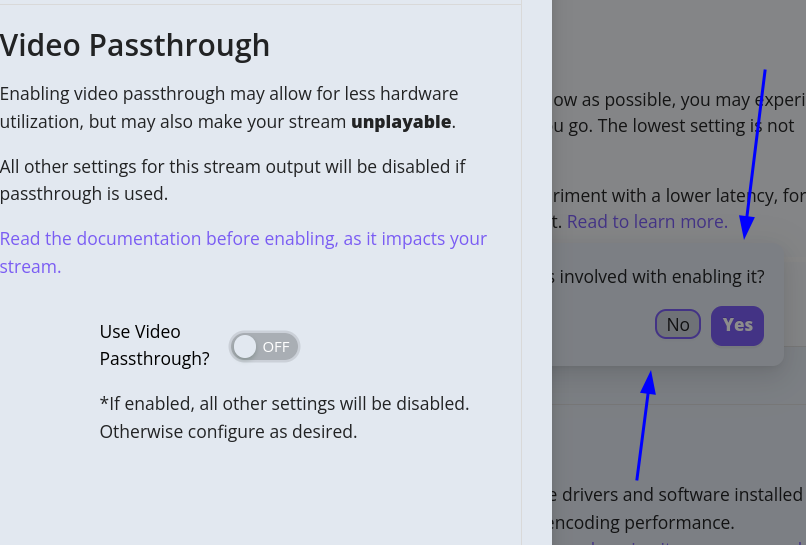 Passthrough Confirmation Popover Renders Below Modal · Issue 2611 · Owncast Owncast · Github