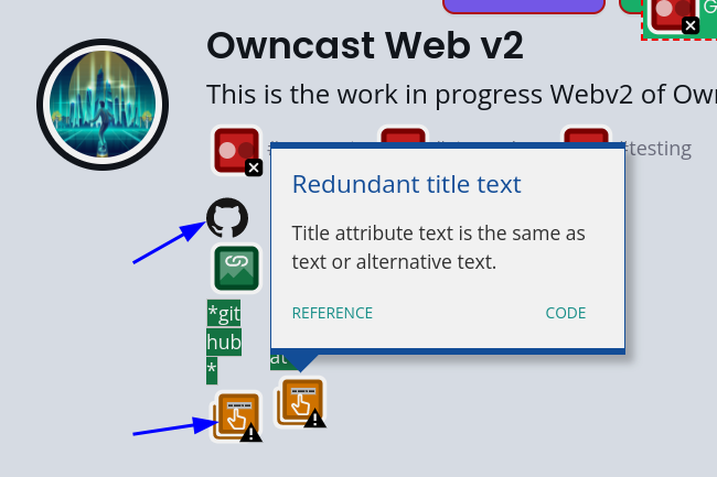 Accessibility: Social icons redundant title text · Issue #2621 · owncast/owncast · GitHub