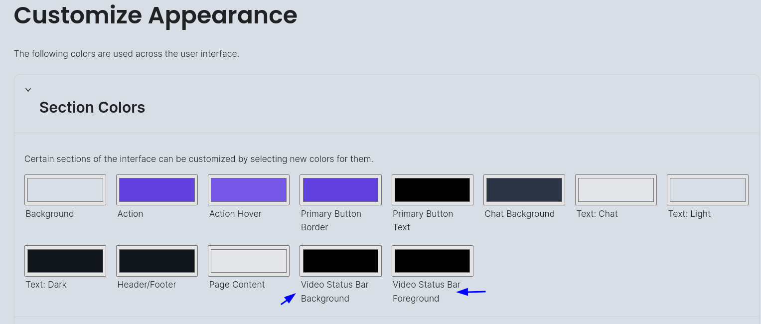 Appearance settings says the player status bar background and foreground colors are the same ...