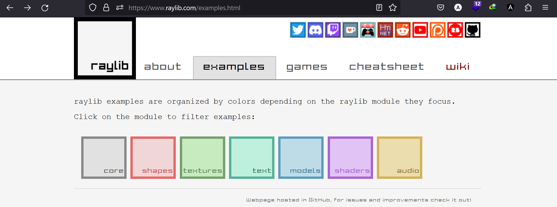 examples page buttons is not working · Issue #55 · raysan5/raylib.com · GitHub